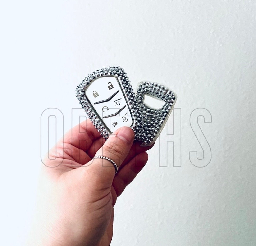 Silver on White Key Fob Cover Bling Bedazzled - Etsy