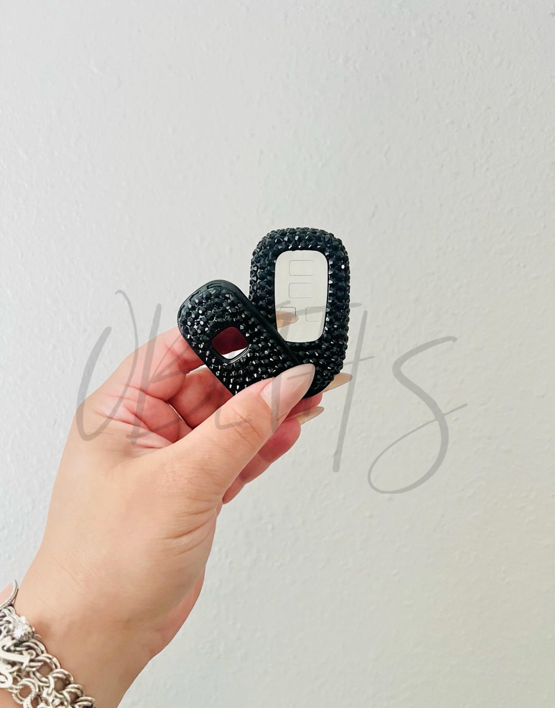 Solid Black Key Fob Cover Keychain Bedazzled - Etsy