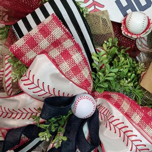 Baseball Wreath for Front Door, Home Sweet Home, Baseball Wreath ...