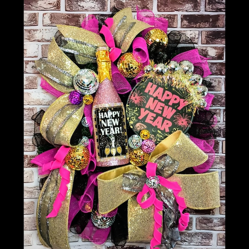 New Years Wreath - Etsy