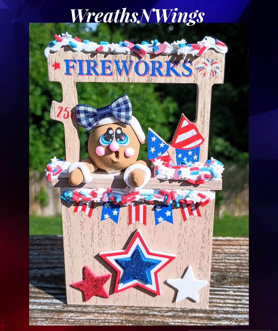 Patriotic Gingerbread Sign, Fake Bake, 4th of July Sign, Photo Prop ...