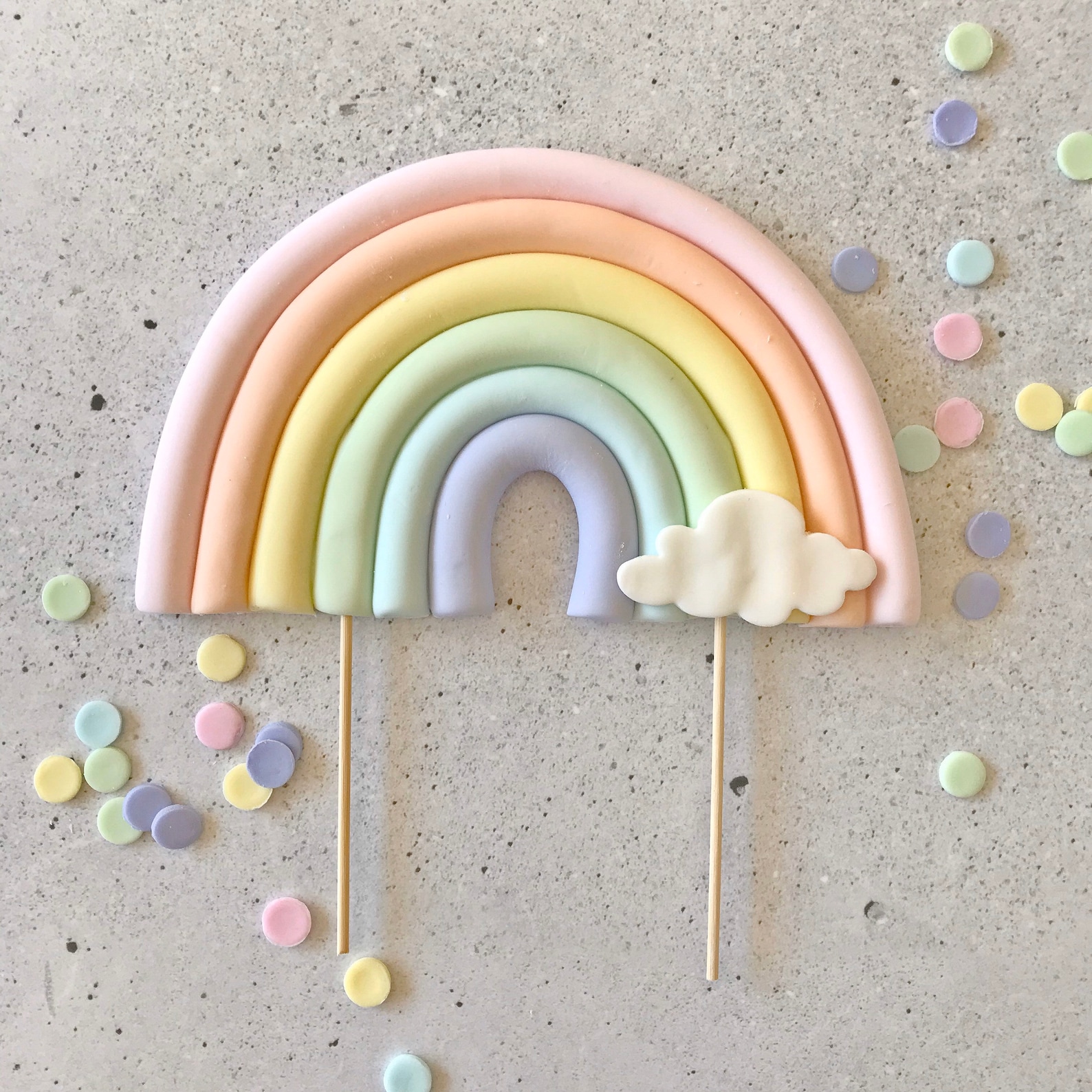 Rainbow cake topper | Etsy