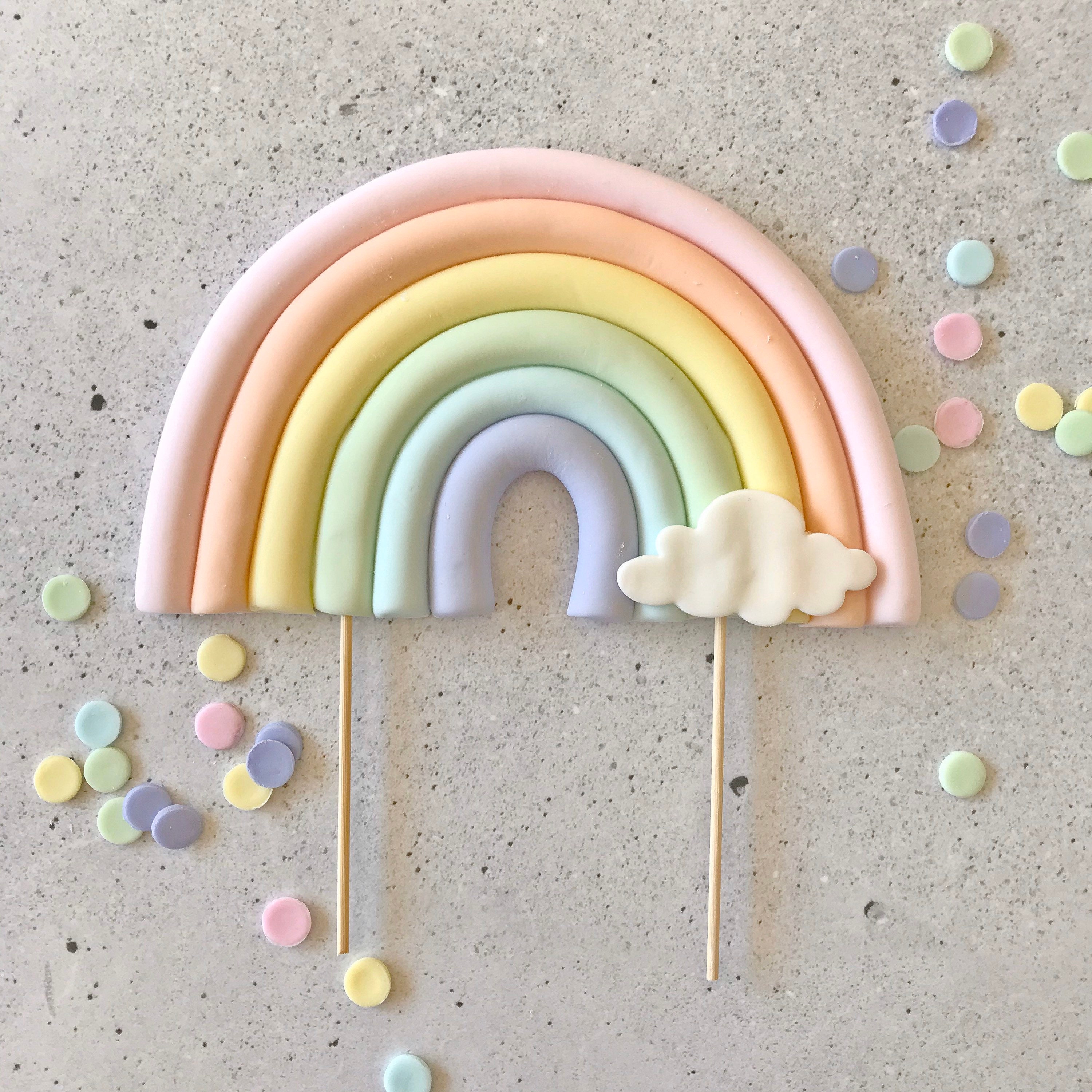 Rainbow cake topper | Etsy