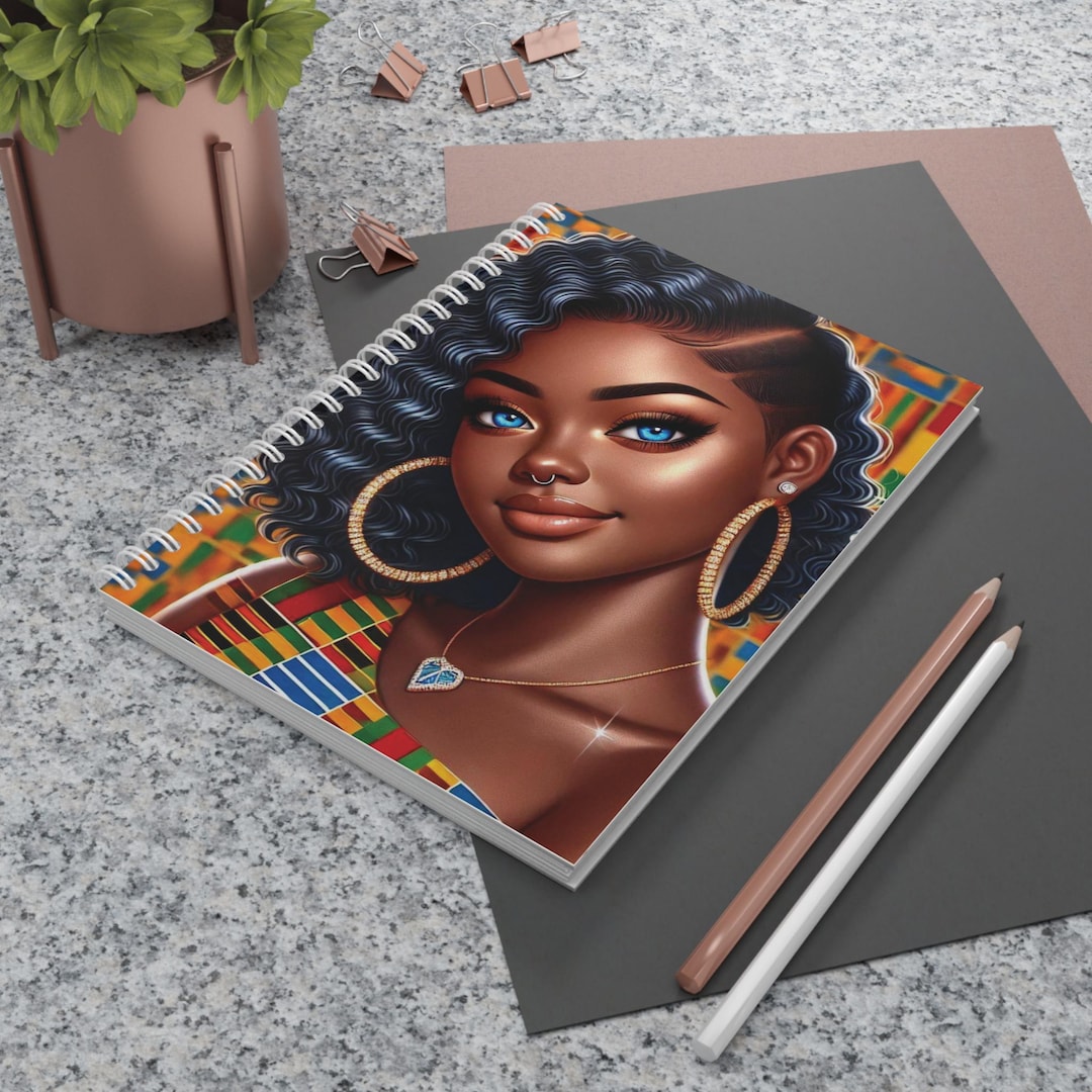 African Queen Notebook Journal for Black Women Cute Trendy Spiral ...