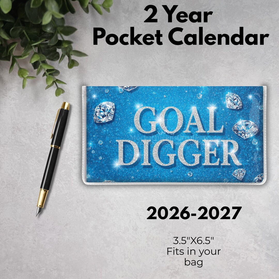 Goal Digger Pocket Calendar 2026-2027: Small Monthly Planner - Etsy