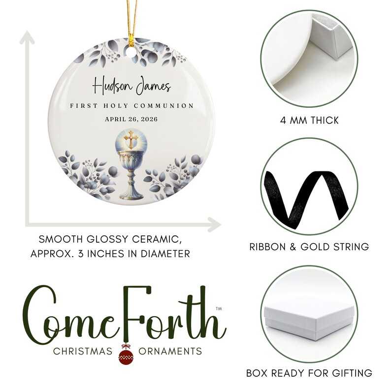 Boy First Holy Communion Gifts, Personalized Christian Faith Ornaments ...