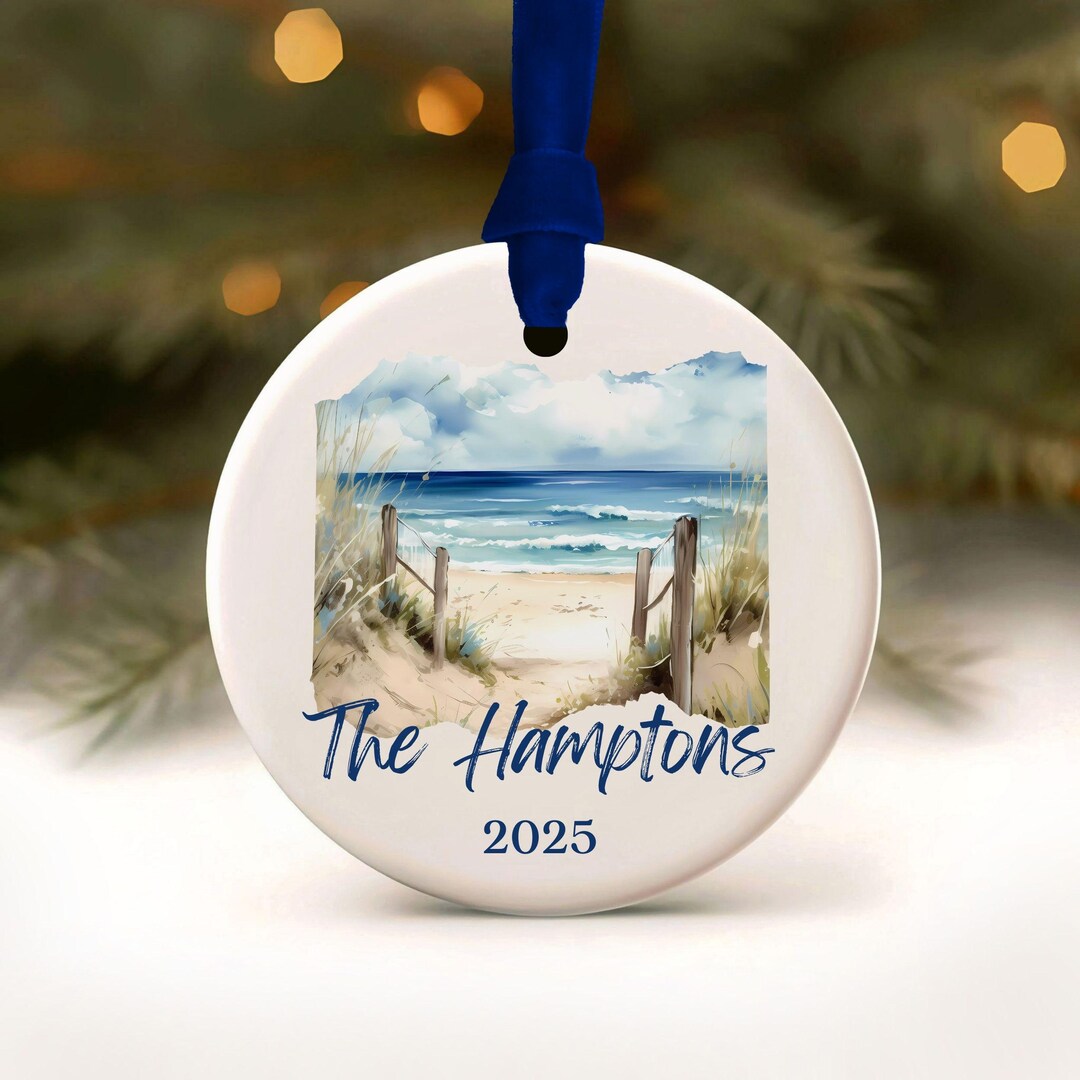Hamptons Ornament NY Beach Coastal Home Decor, the Hamptons New York ...