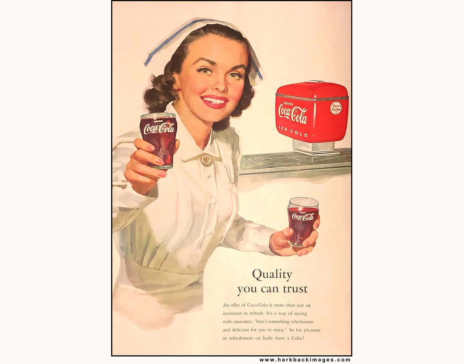 Early 1950s Soft Drink Advertising Poster HD Digitally Enhanced Print ...