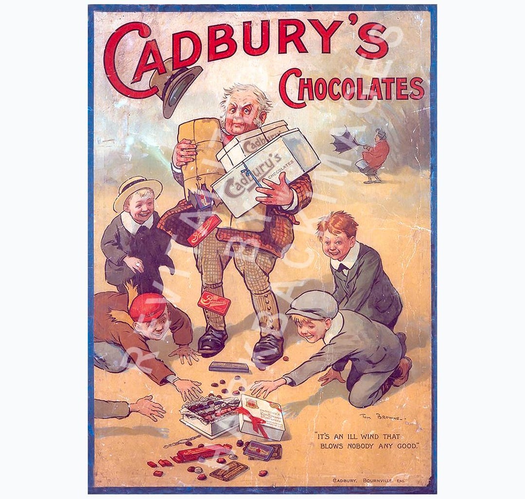 Very Early Cadbury's Chocolate Advertizing Poster (digitally ...