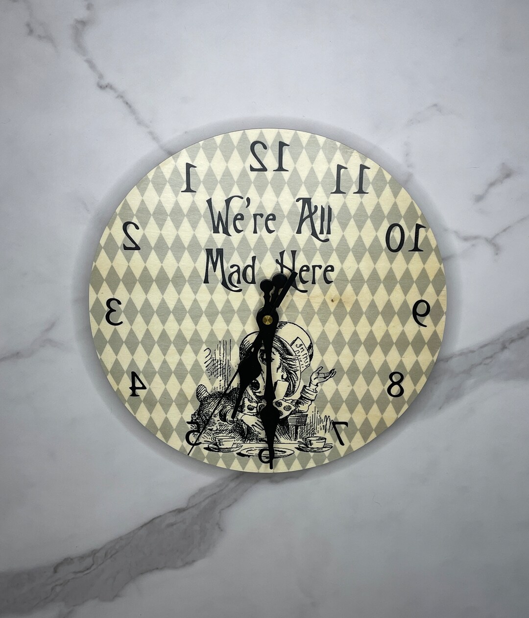 Alice in Wonderland Clock, AIWL Mad Hatter Wood Clock, Classic Book ...
