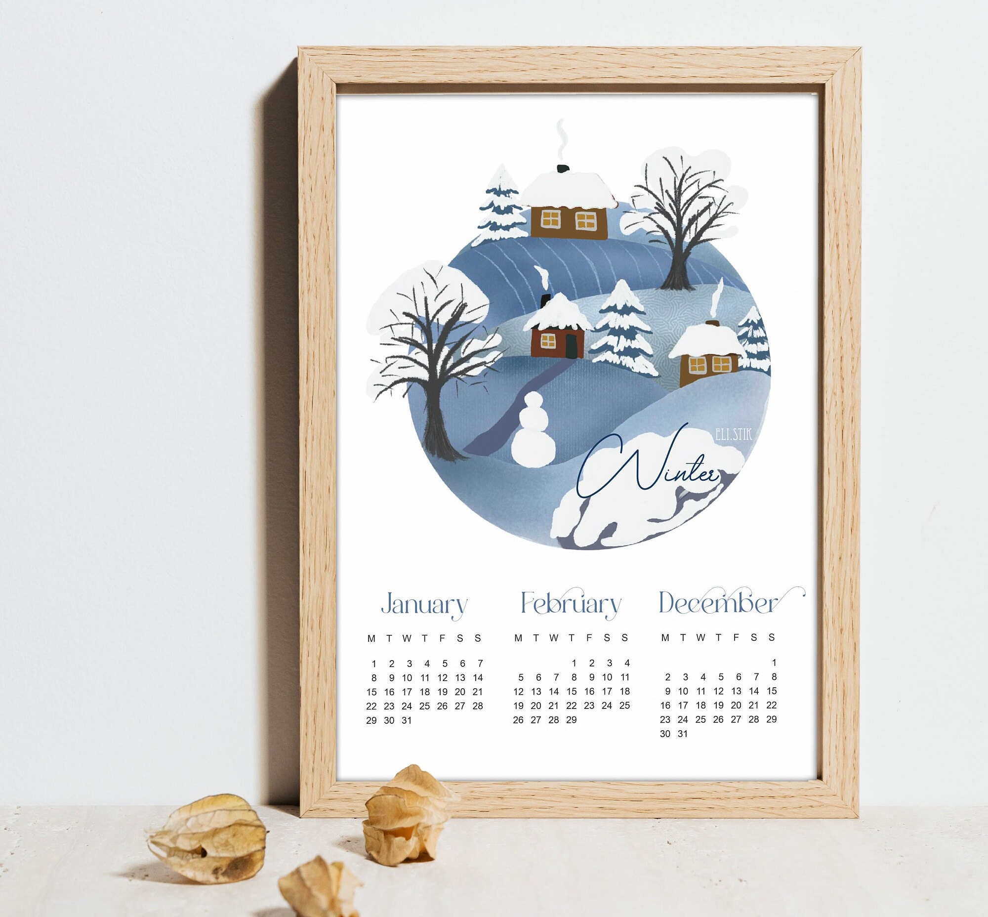 Seasonal Calendar 2024, Nature Calendar, 4 Parts, Digital Download ...