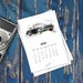 Vintage Old Car Printable Calendar 2025 - Retro Automotive A6 Monthly ...