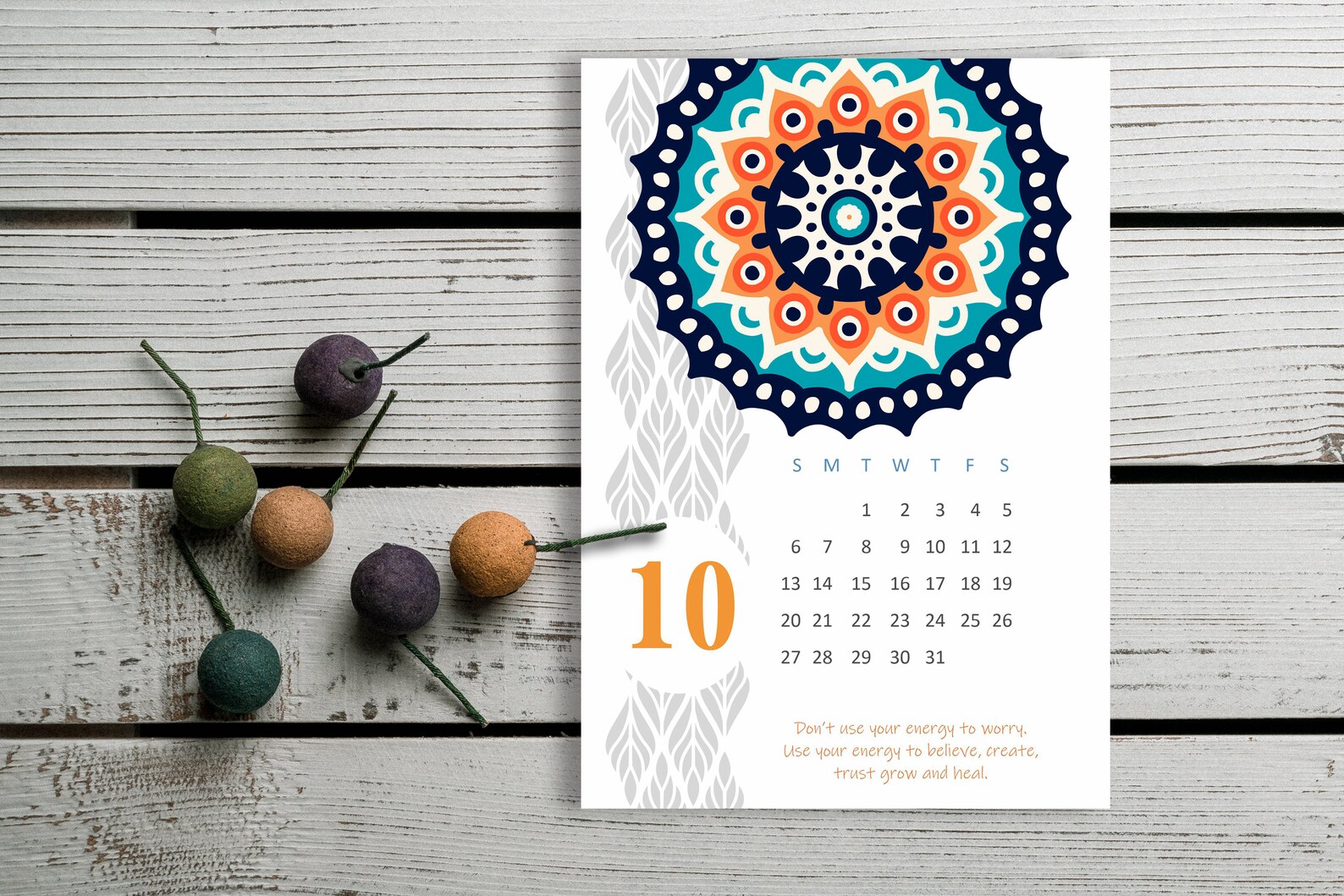 Mandala Calendar, 2024 Calendar, Digital Download, Printable Mandala ...
