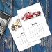 Vintage Old Car Printable Calendar 2025 - Retro Automotive A6 Monthly ...