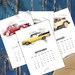 Vintage Old Car Printable Calendar 2025 - Retro Automotive A6 Monthly ...