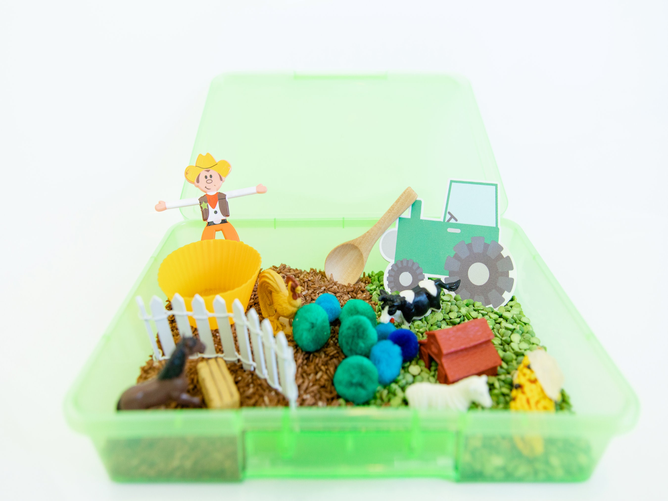 Farm Animal Sensory Bin: Toddler Activity Box, Fidget Toy - Etsy