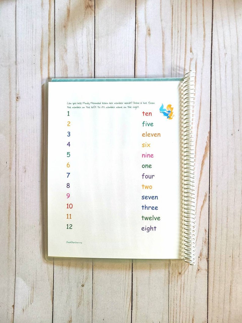 Personalized Mermaid Kindergarten Workbook: Dry Erase Travel Busy Book ...