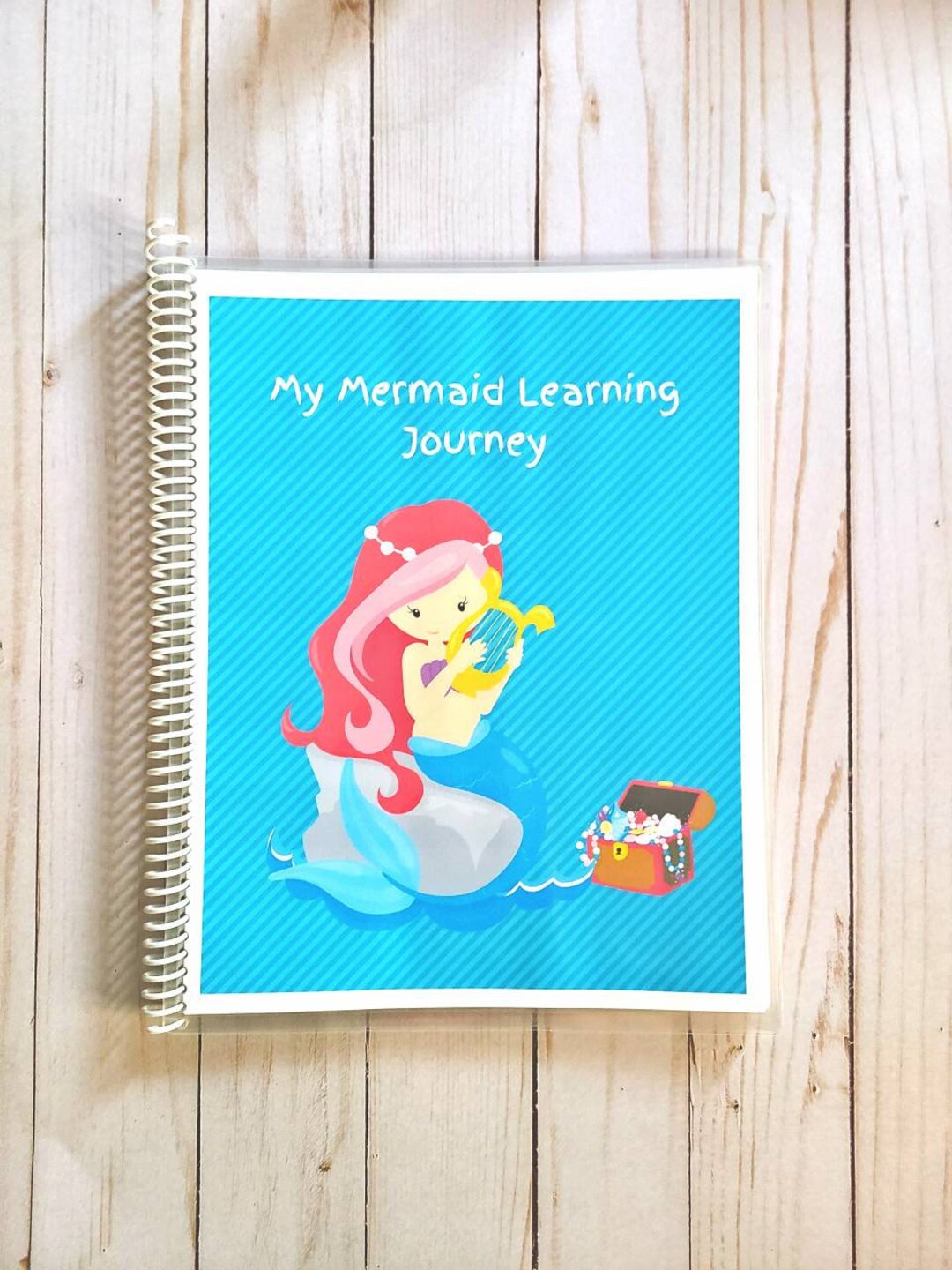Personalized Mermaid Kindergarten Workbook: Dry Erase Travel Busy Book ...