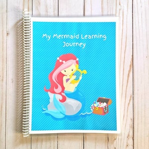 Personalized Mermaid Kindergarten Workbook: Dry Erase Travel Busy Book ...