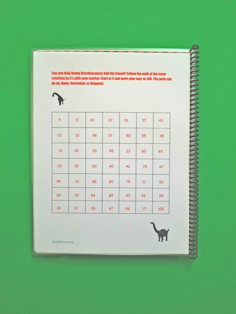 Dinosaur Themed Kindergarten Busy Book, Busy Book, Kindergarten ...