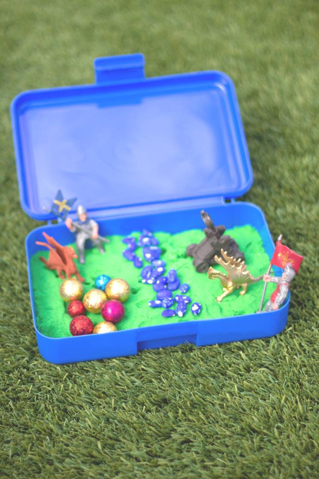 Knights and Dragons Kinetic Sand Sensory Bin for Children - Etsy