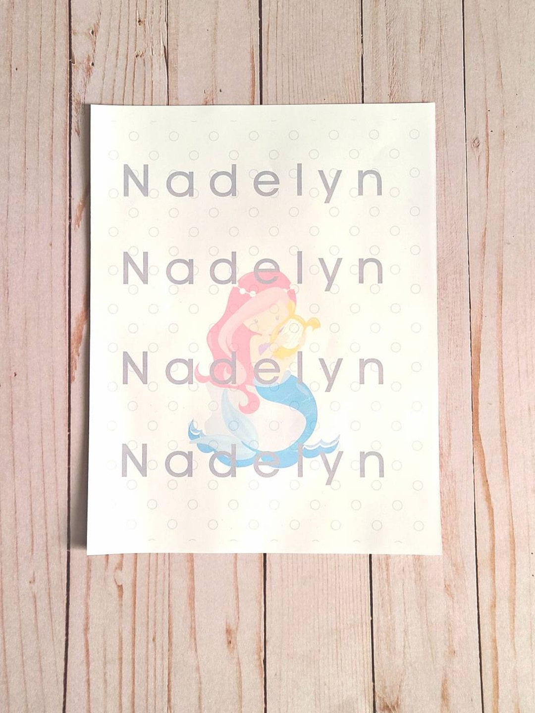 Personalized Mermaid Name Writing Practice Mat: Dry Erase Learning - Etsy