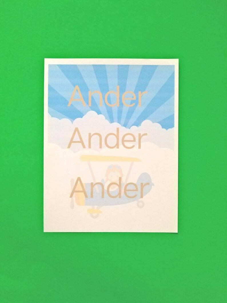 Personalized Name Tracing Mat: Pilot Theme Handwriting Practice - Etsy