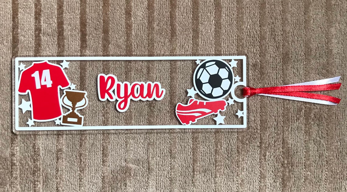 Personalised Football Bookmark. Acrylic. | Etsy