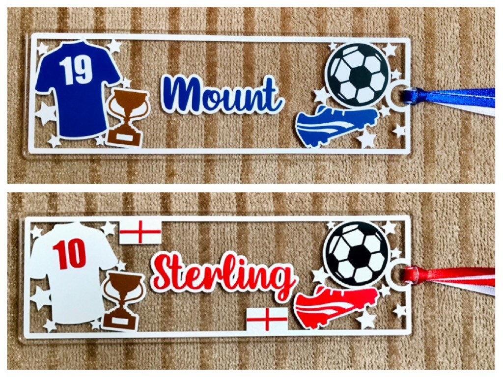 Personalised Football Bookmark. Acrylic. | Etsy