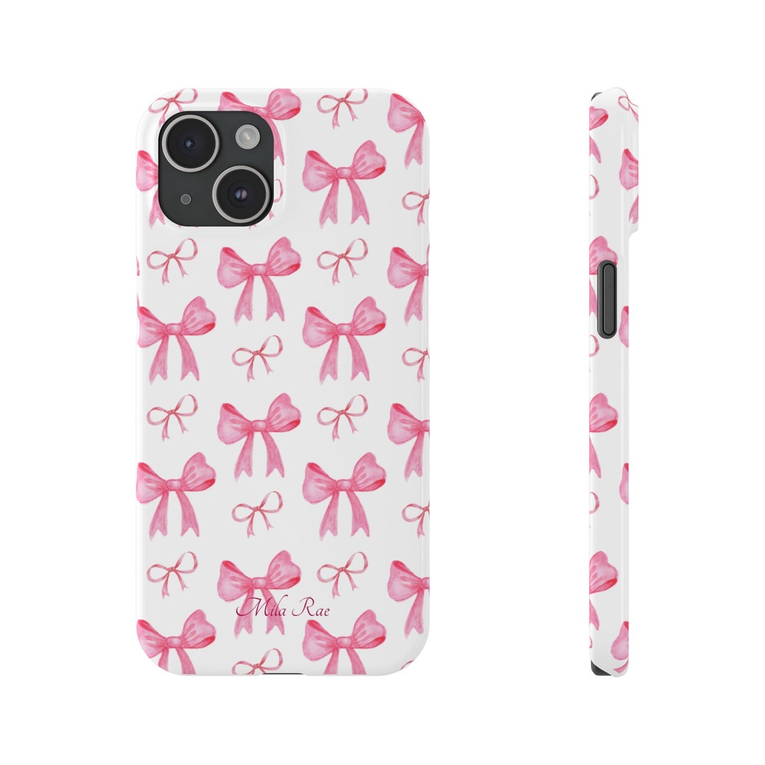 MILA RAE Designs Pink Bow Phone Case - Etsy