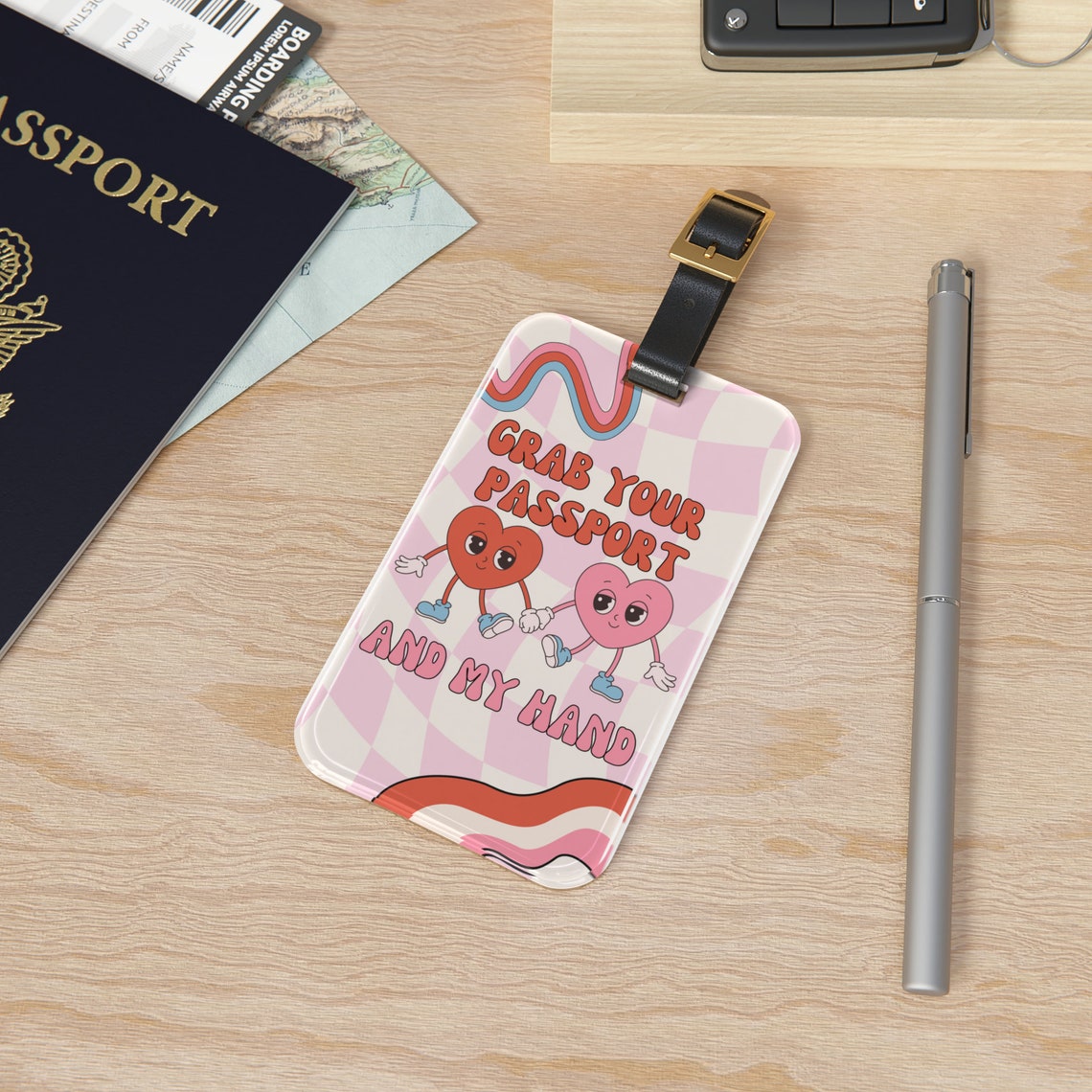 Grab Your Passport and My Hand Luggage Tag - Etsy