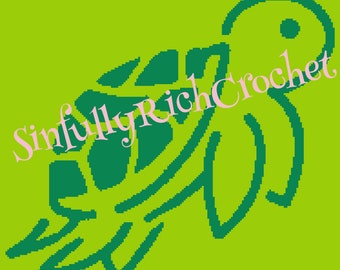 Cute Turtle Crochet Graph Cross Stitch c2c Mini C2c Sc - Etsy