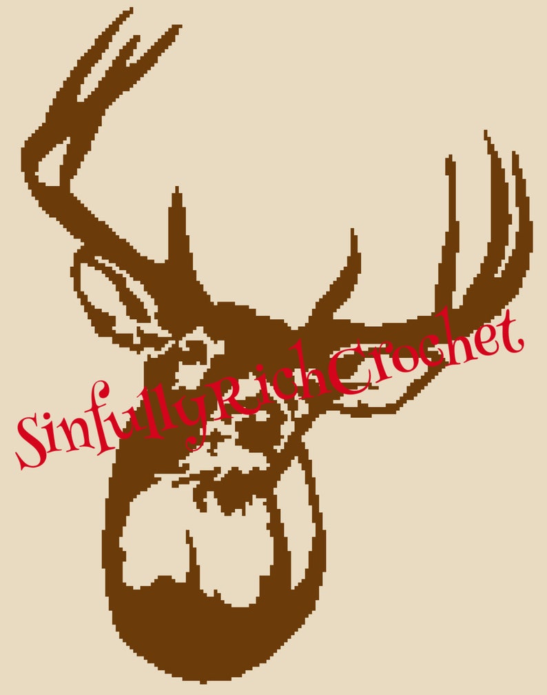 Deer Head Crochet Graph Graphgan Pattern - Etsy