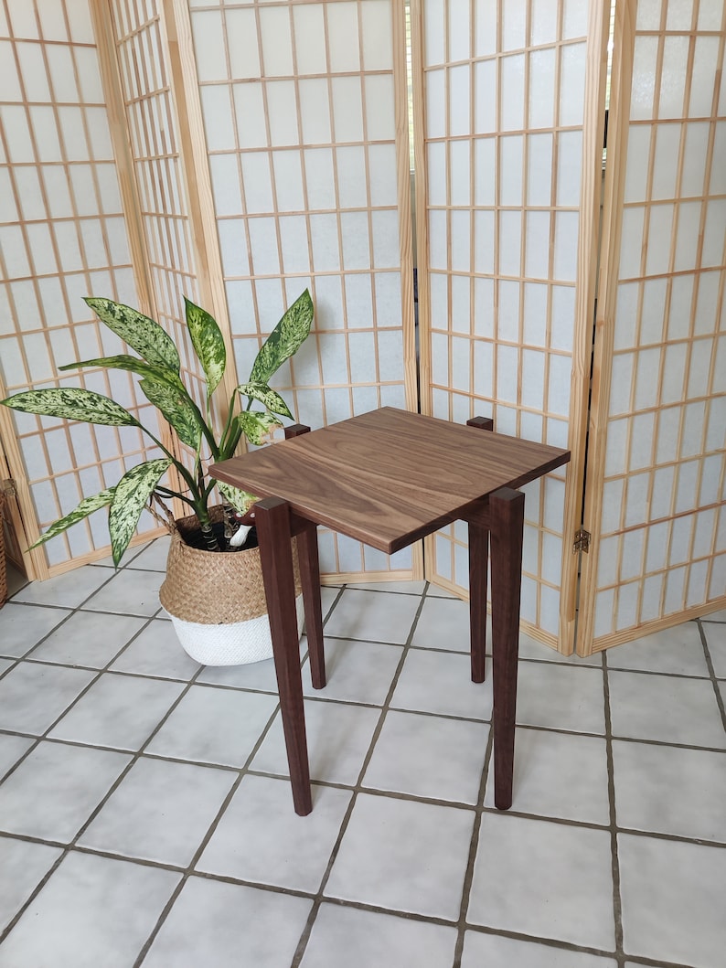 Walnut Side Table, Modern, Minimalist Style - Etsy