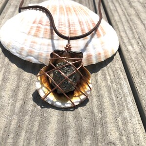 Wire Wrapped Pyrite, Statement Necklace, Wrapped Crystal, Wire Wrapped ...
