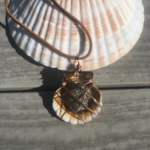 Wire Wrapped Pyrite, Statement Necklace, Wrapped Crystal, Wire Wrapped ...