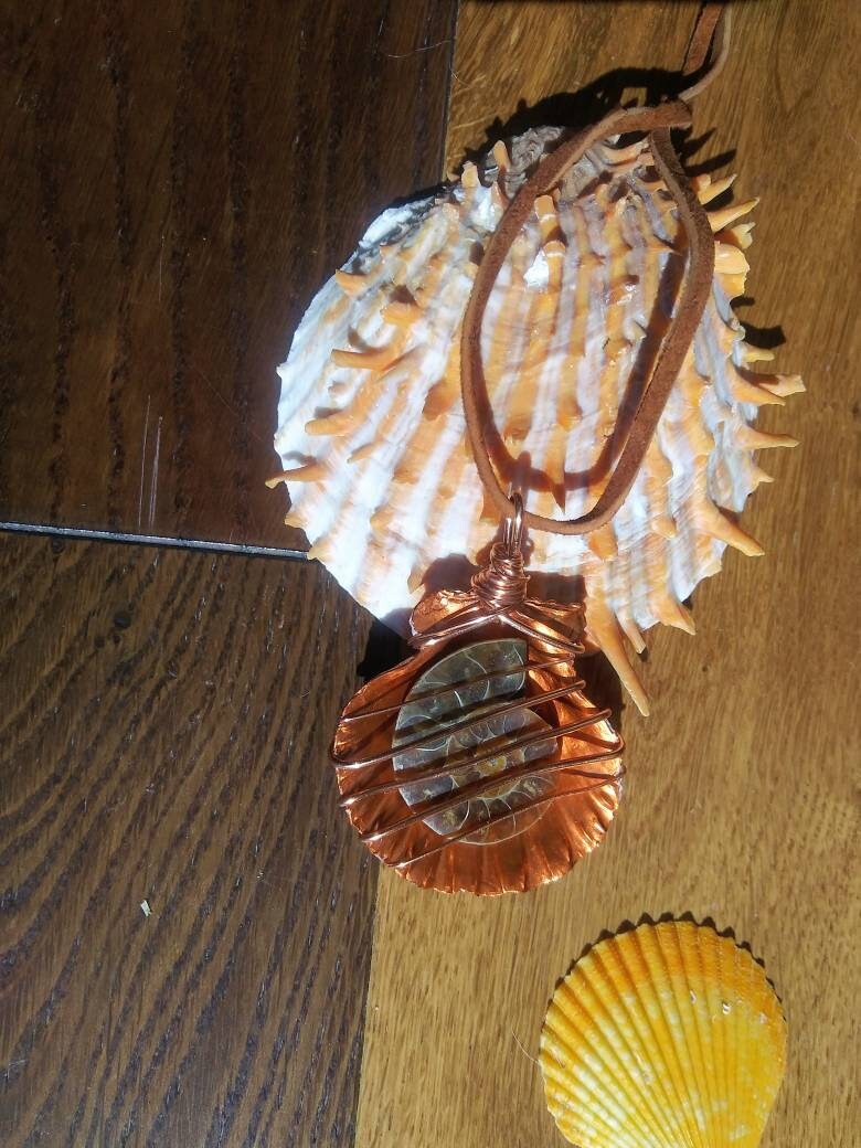 Wire Wrapped Ammonite. Ammonite Stone. Ammonite Necklace. - Etsy