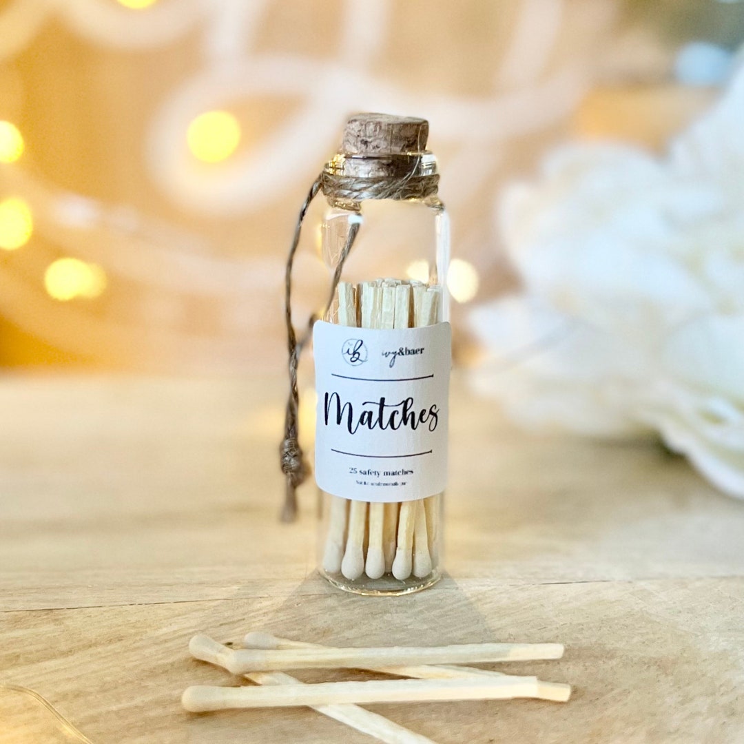 White Tip Safety Matches - 25 Matches / Cute Mini Jar of Matches - Etsy