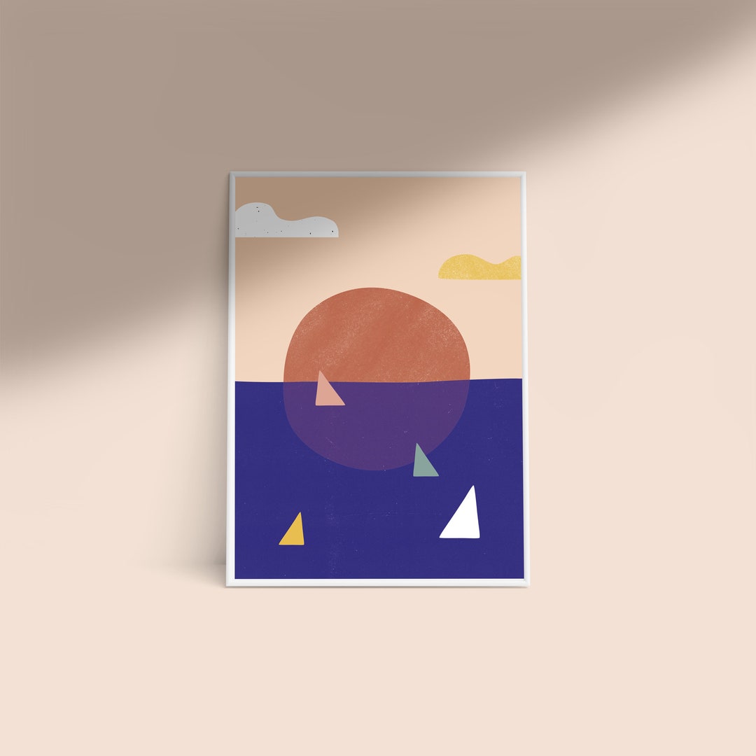 Poster Sunset Sea A3 / Poster / Print Illustration Art - Etsy