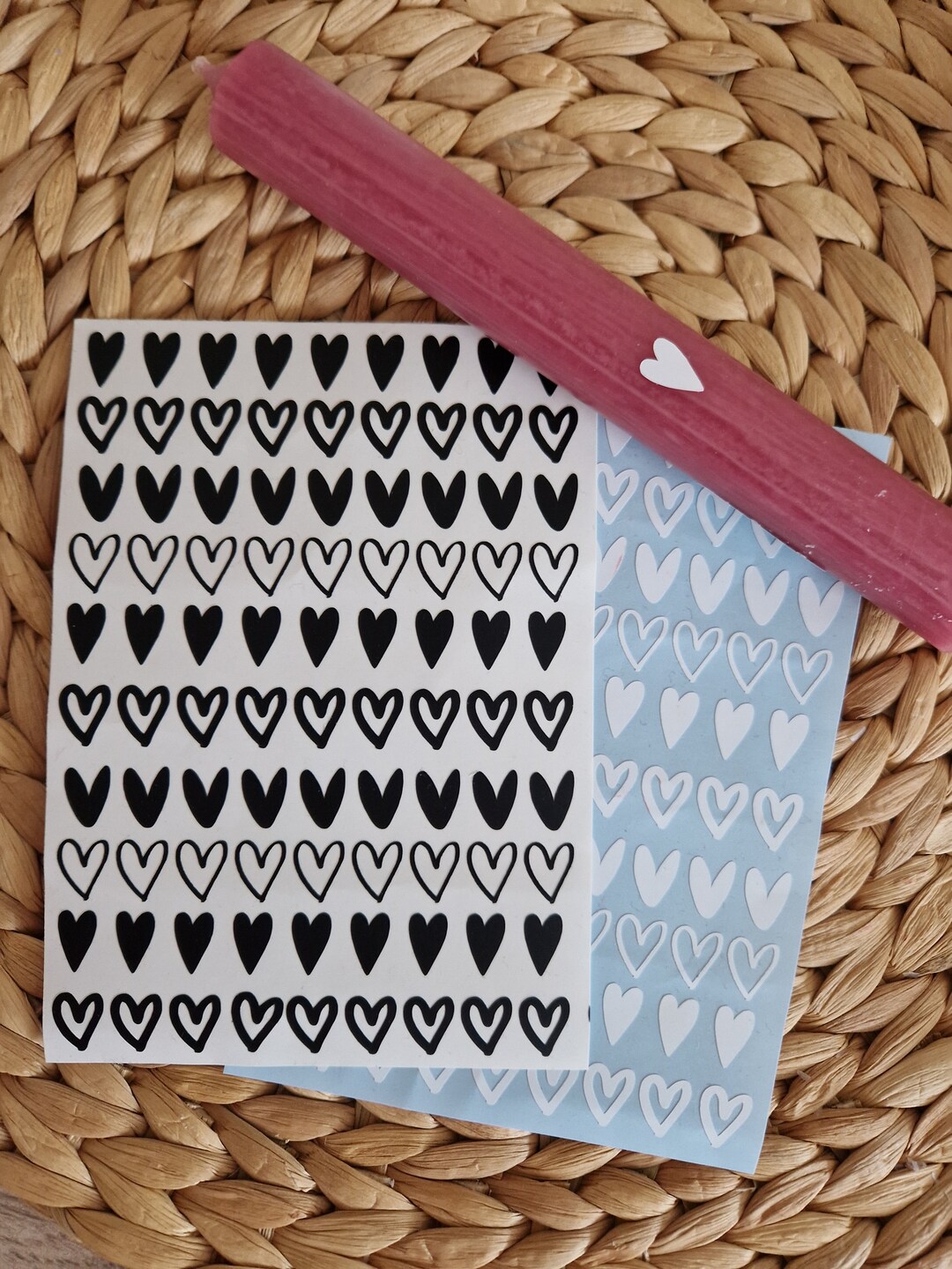 Din A6 Bogen 81 Herzen Herzchen Sticker Aufkleber Vinyl 1,2 cm hoch ...