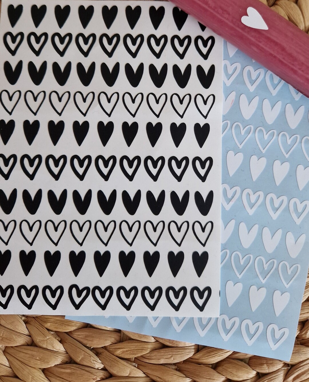 Din A6 Bogen 81 Herzen Herzchen Sticker Aufkleber Vinyl 1,2 cm hoch ...