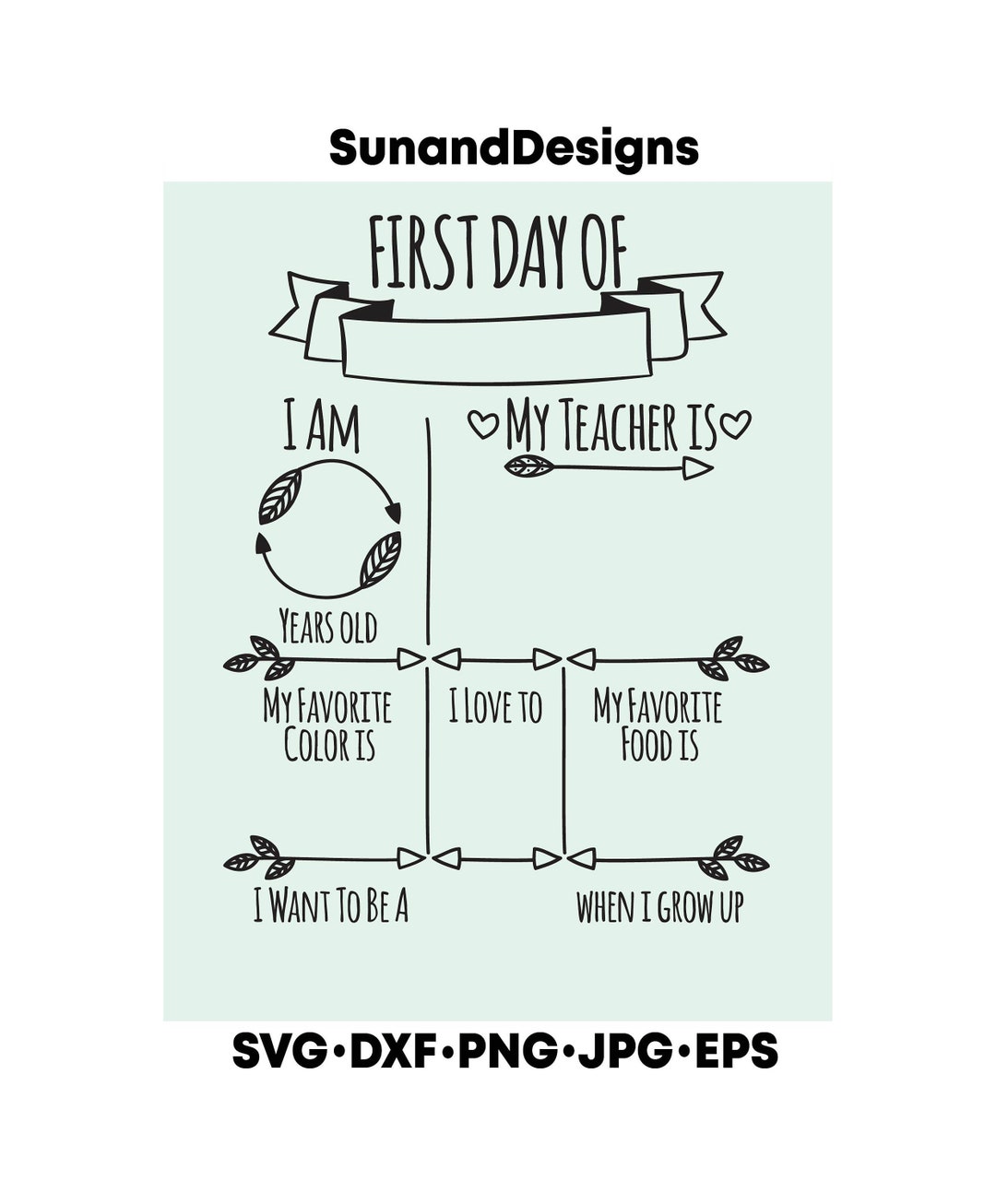 Back to School Svg File First Day of School SVG Last Day of School Sign ...