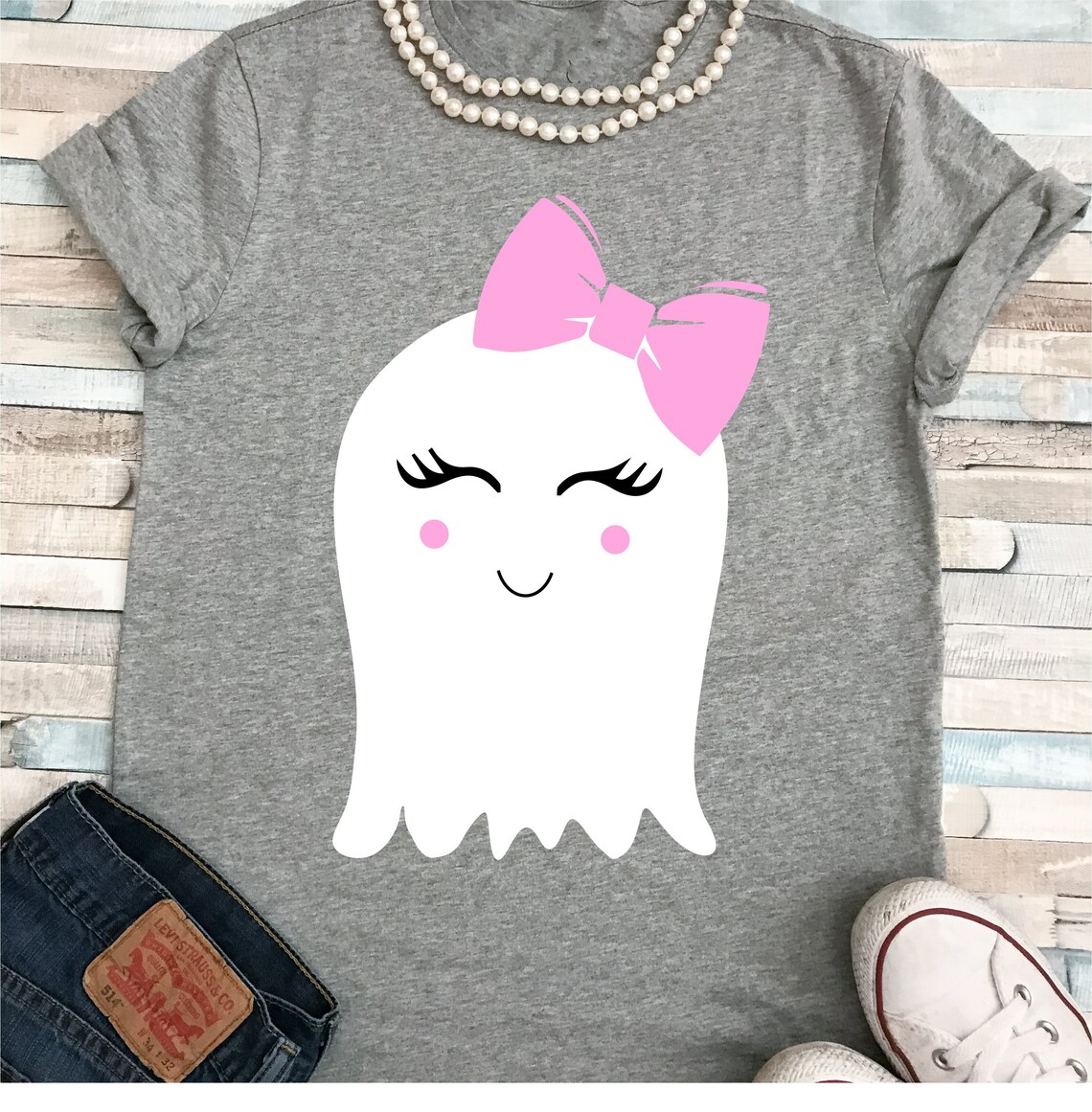 Bow Ghost Girl cutting files for Halloween shirt decor | Etsy