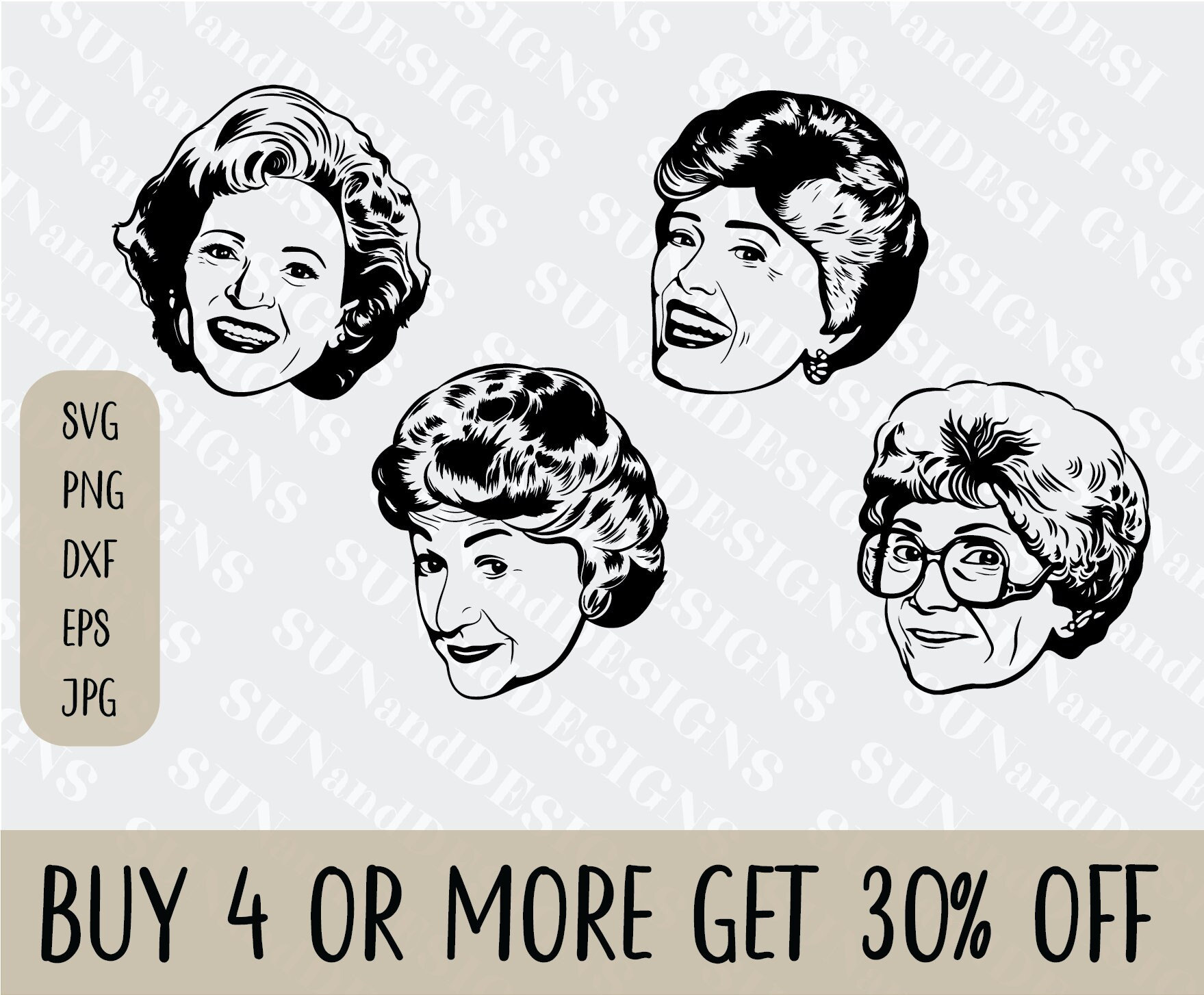 Golden Girls Svg Bundle Portrait Svg Bundle Cricut Cut File - Etsy