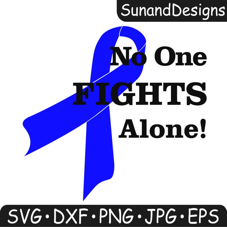 No One Fights Alone Digital Download for Cancer Awareness | Etsy