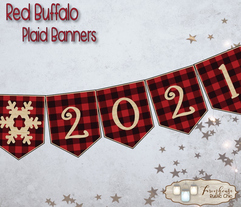 Merry Christmas Banner Red Buffalo Plaid Alphabet Banner - Etsy