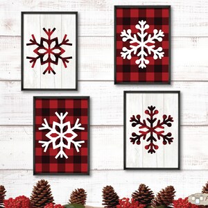 Red Buffalo Plaid Farmhouse Christmas Wall Art Set Christmas - Etsy Canada