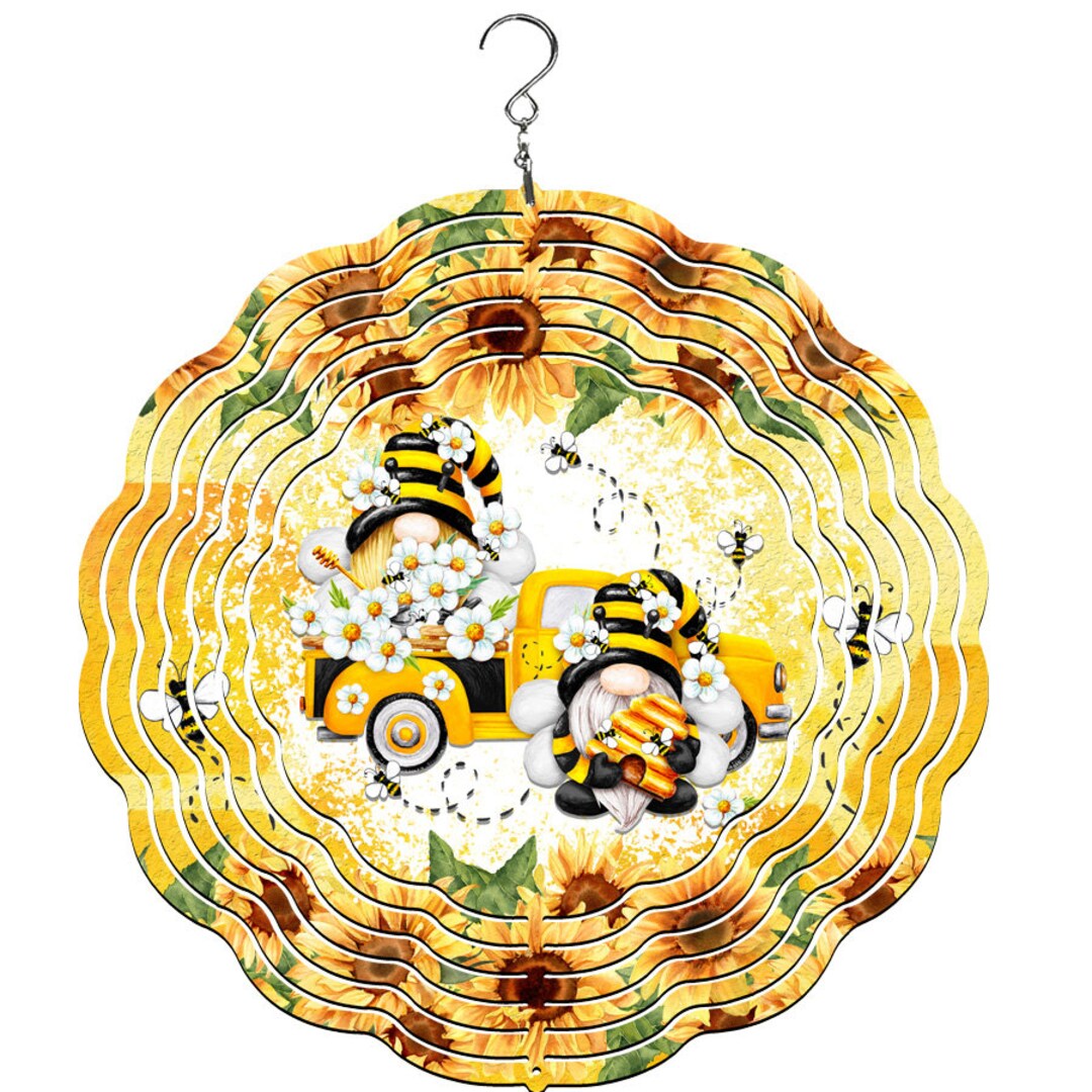 Wind Spinner Bees Sunflower Design Digital Download Sublimation Png ...