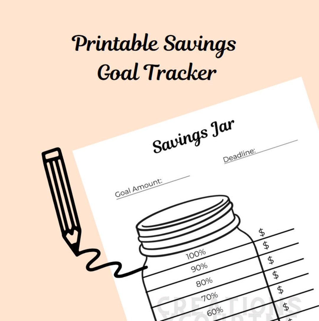 Printable Money Saving Guide, Habit Tracker, Money Saving Jar ...