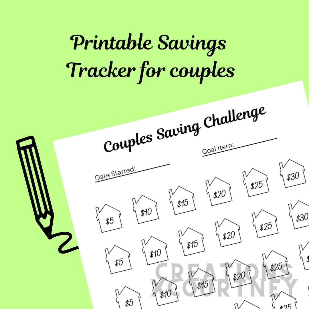 Couples Saving Challenge (printable Money Saving Guide, Habit Tracker ...
